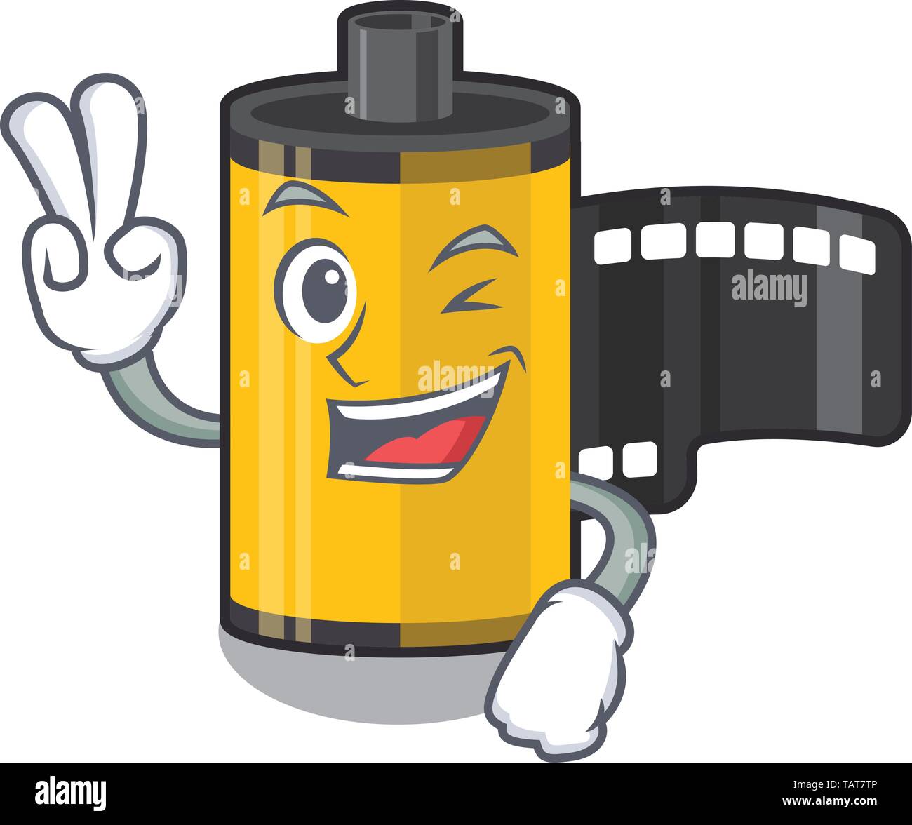 Two finger camera roll isolated with the character Stock Vector Image ...