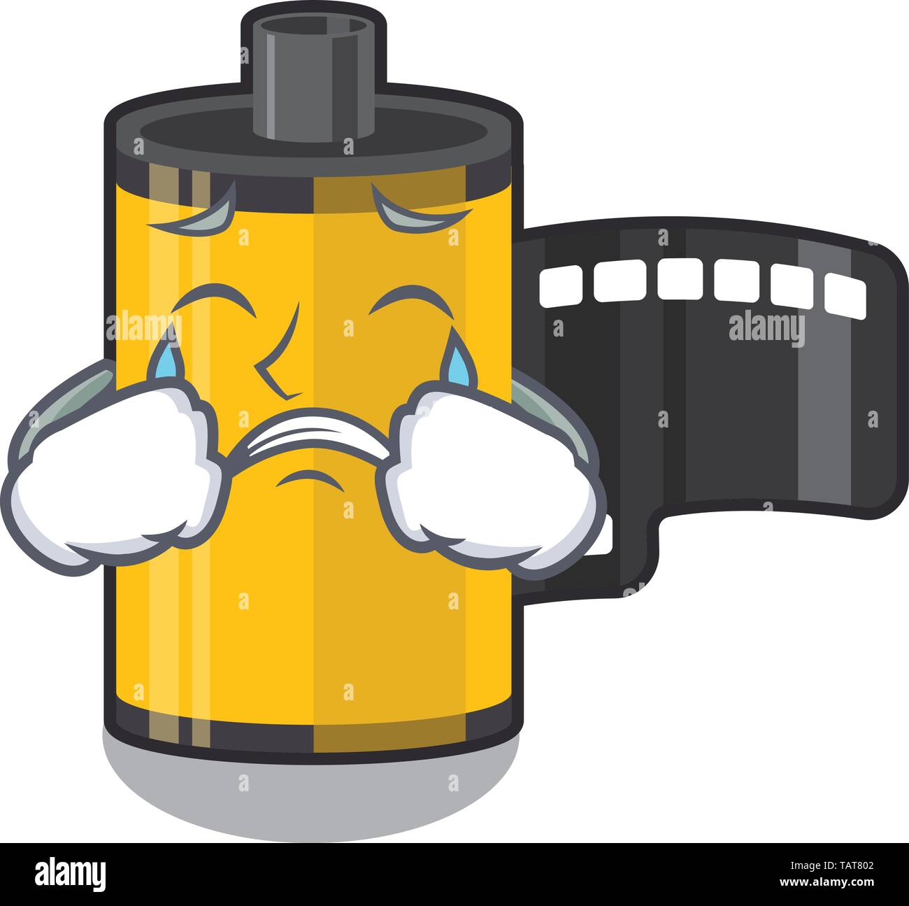 Crying camera roll above wooden cartoon table Stock Vector Image & Art ...