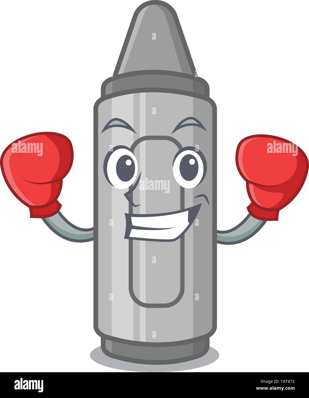 Boxing grey crayon isolated with the cartoon Stock Vector Image & Art ...
