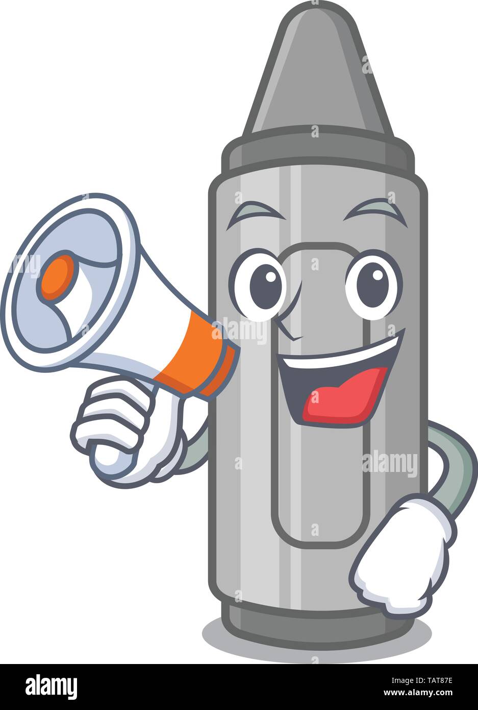 With megaphone grey crayon isolated with the cartoon Stock Vector Image ...
