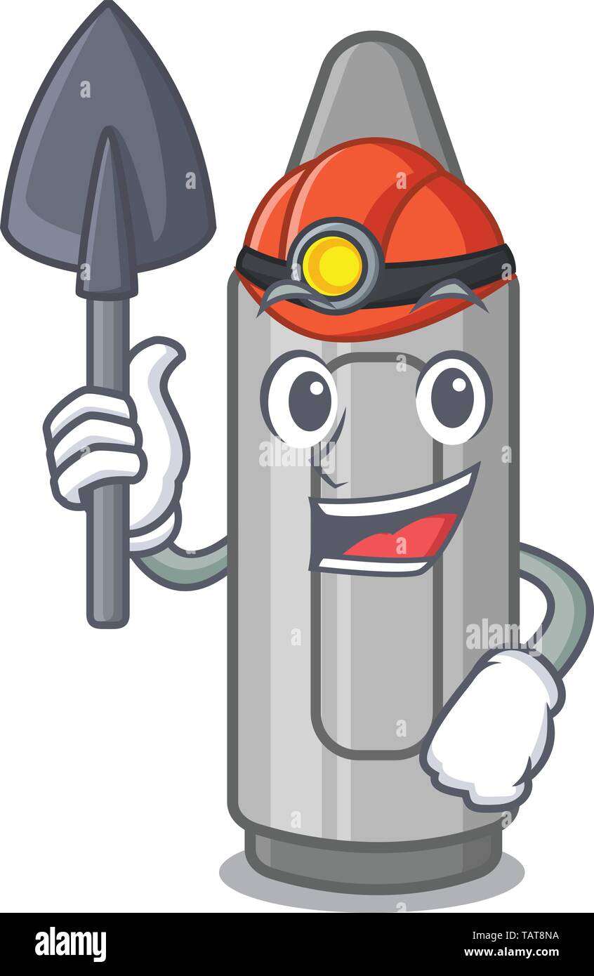 Miner grey crayon in the mascot shape Stock Vector Image & Art - Alamy