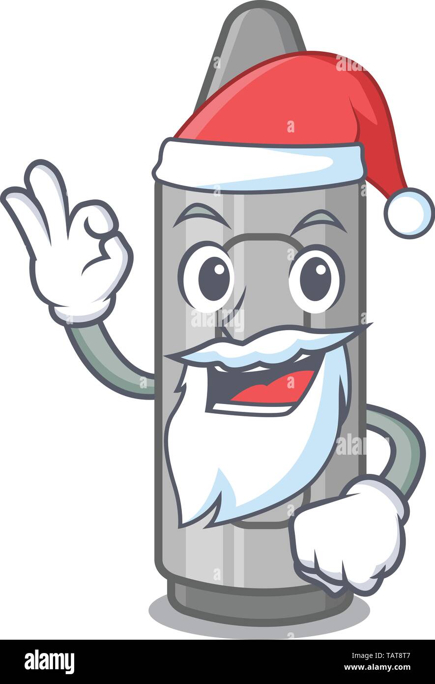 Santa grey crayon in a bag cartoon Stock Vector Image & Art - Alamy