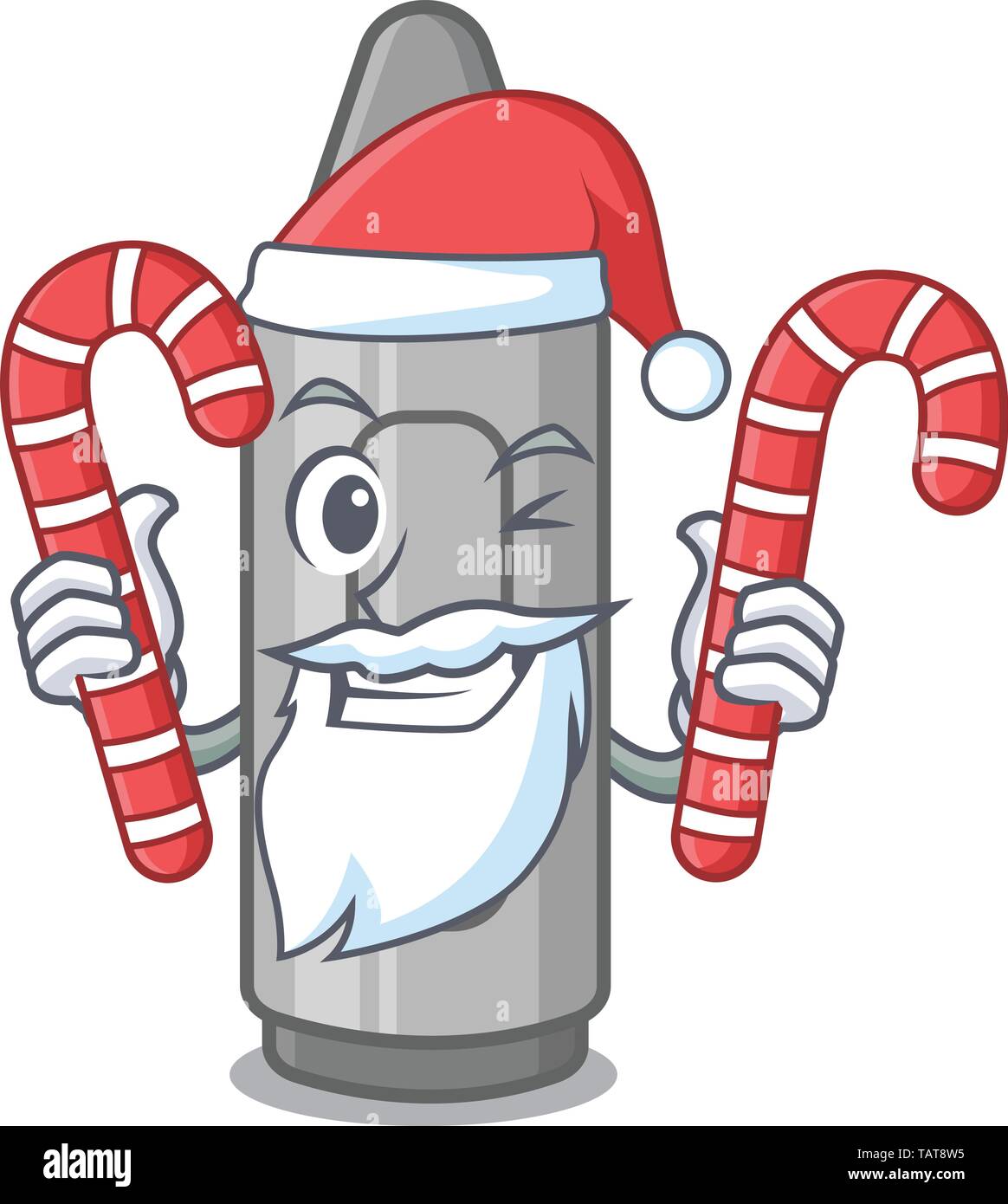 Santa with candy grey crayon in a bag cartoon Stock Vector Image & Art ...