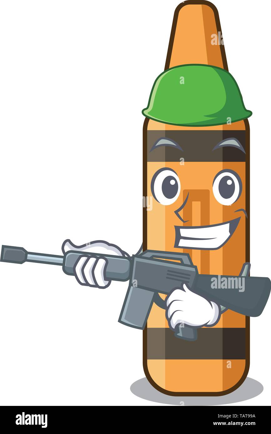 Army orange crayon above the mascot book Stock Vector Image & Art - Alamy