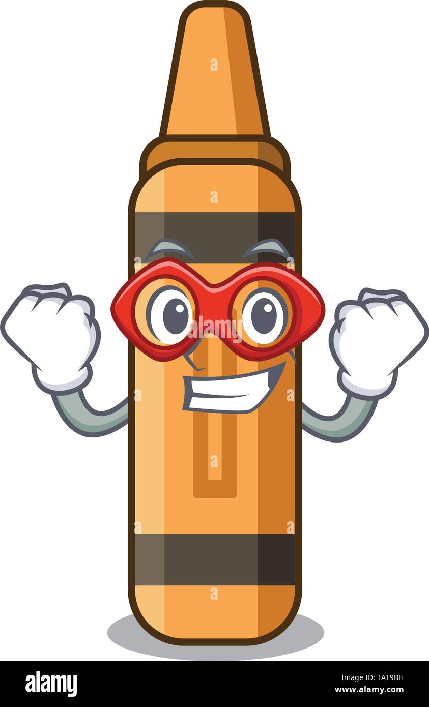 Super hero orange crayon isolated in the character Stock Vector Image ...