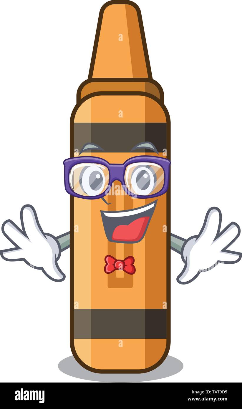 Geek orange crayon isolated in the character Stock Vector Image & Art ...