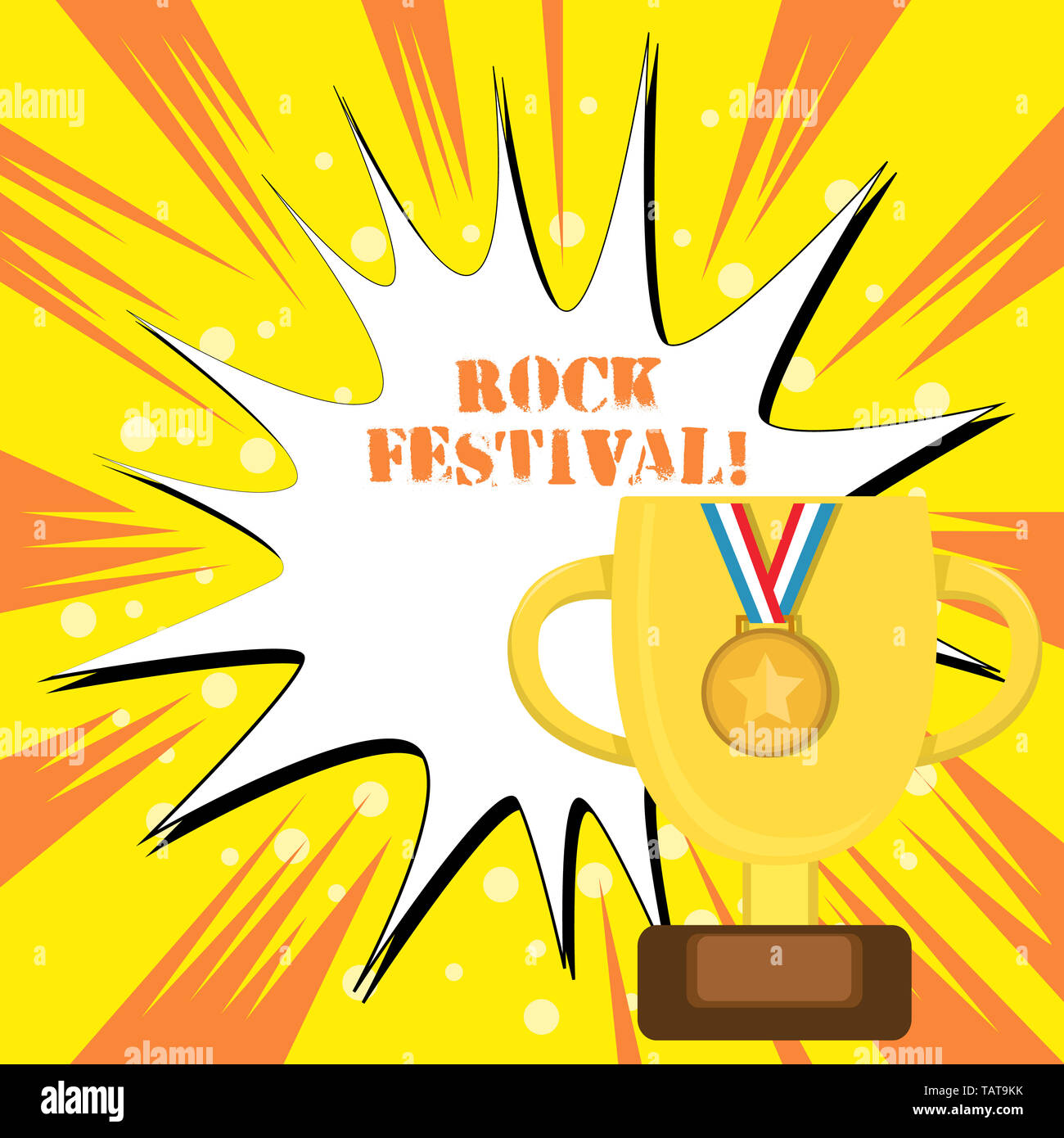 Text sign showing Rock Festival. Business photo text Largescale rock ...