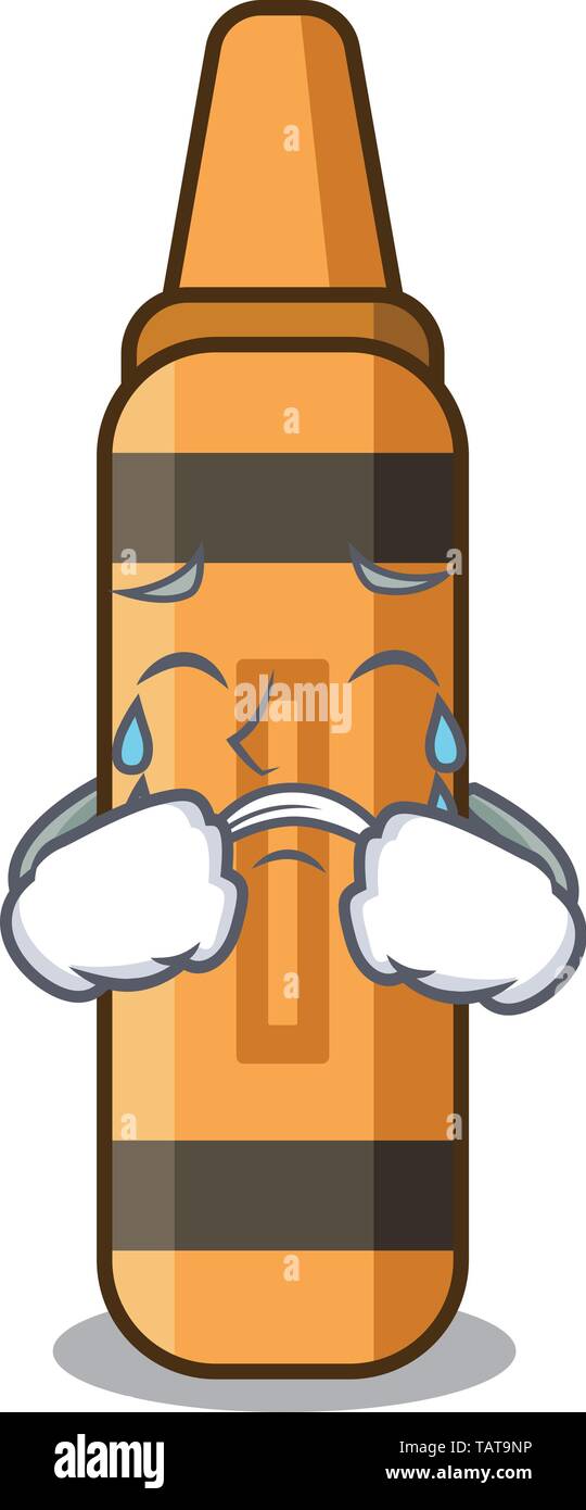 Crying orange crayon in the cartoon shape Stock Vector Image & Art - Alamy