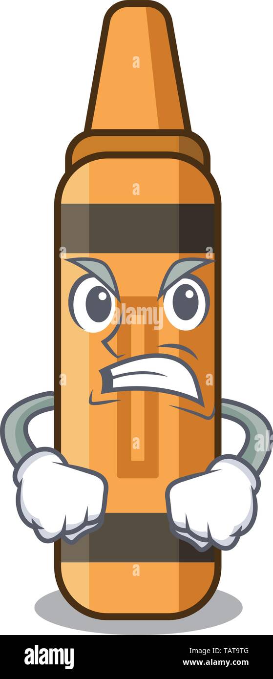 Angry orange crayon in the cartoon shape Stock Vector Image & Art - Alamy