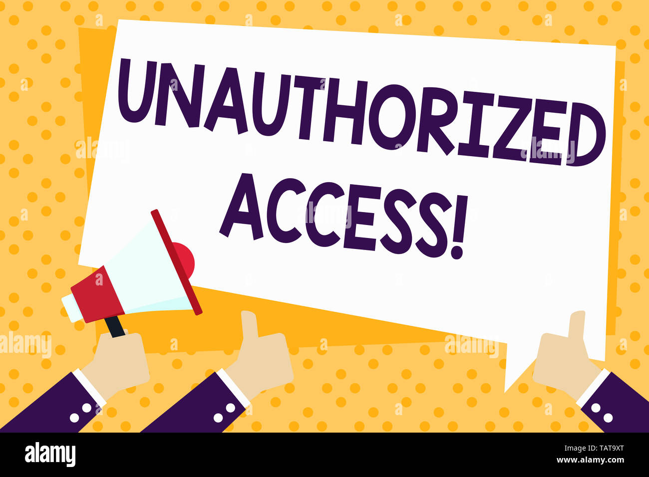 Writing note showing Unauthorized Access. Business concept for use of a ...