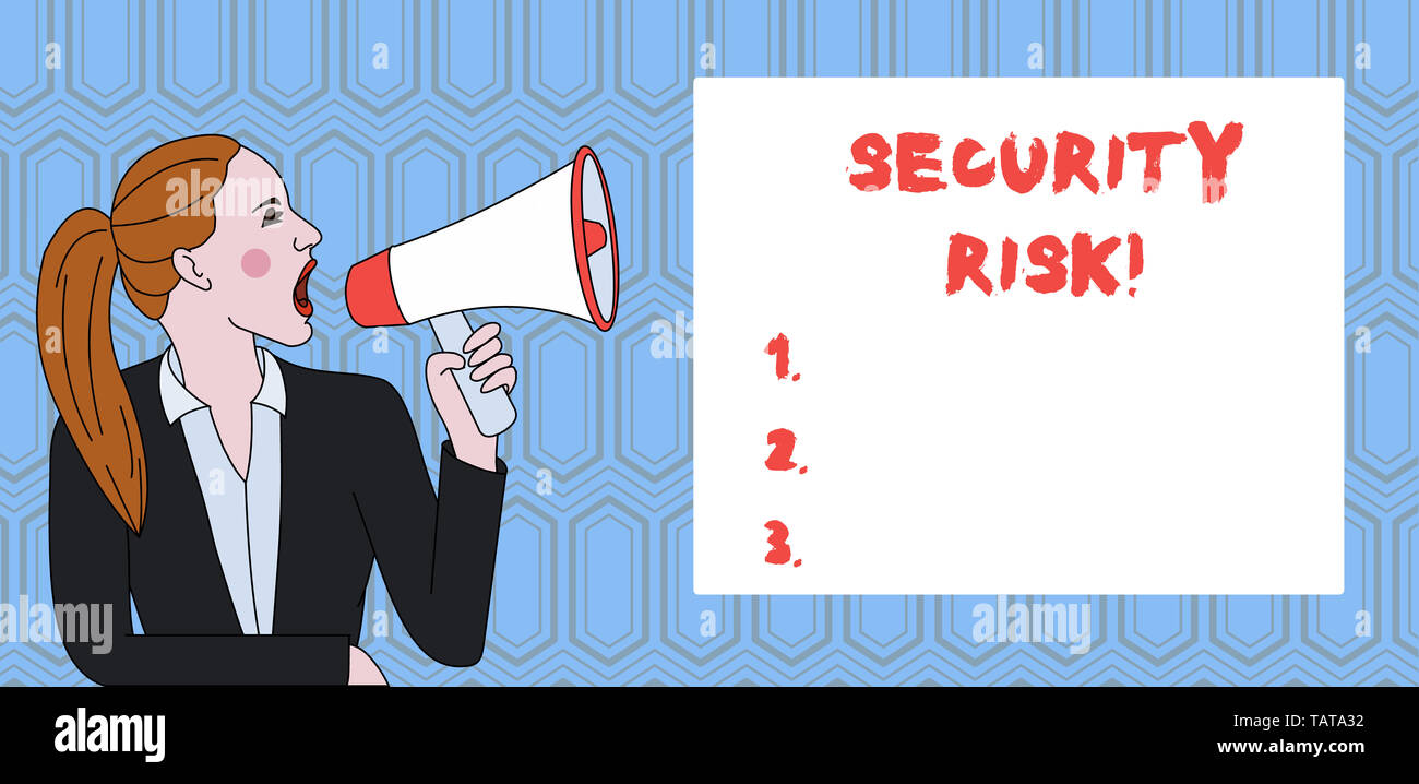 Handwriting text writing Security Risk. Conceptual photo possesses a ...
