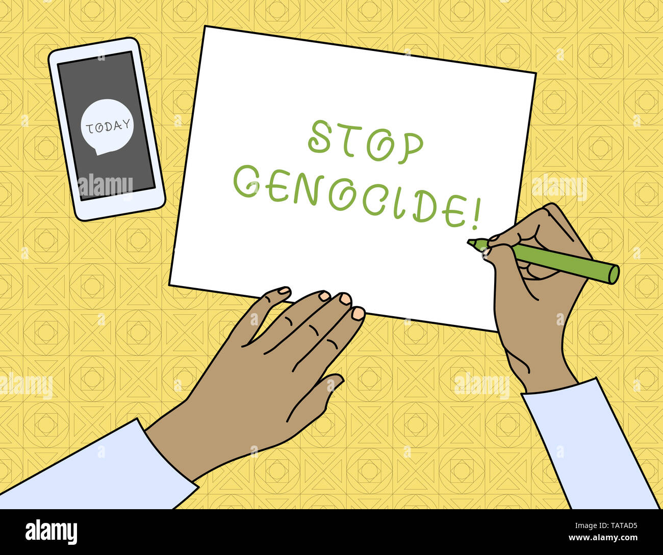 Conceptual hand writing showing Stop Genocide. Concept meaning to put ...