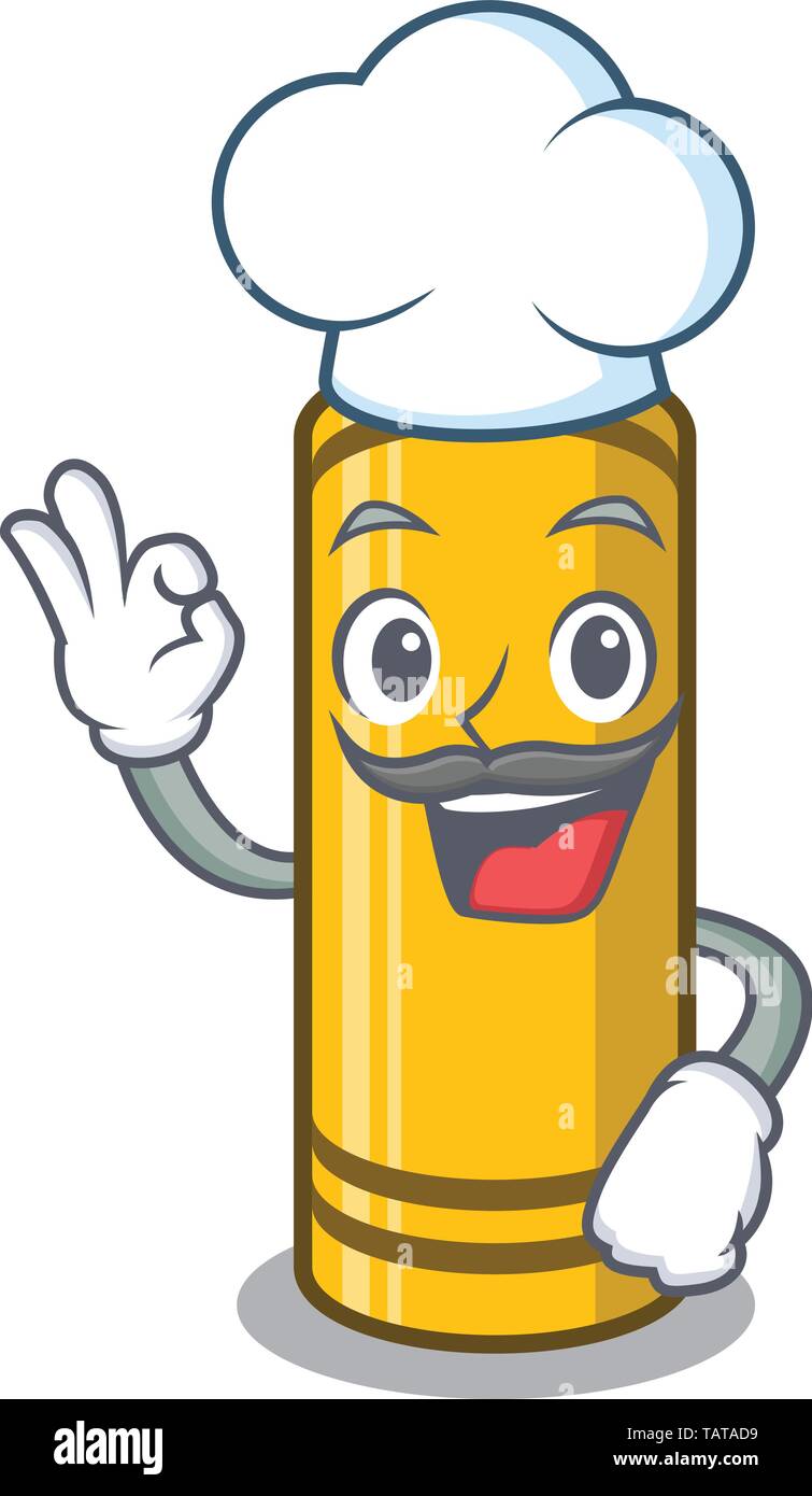 Chef yellow crayon in the cartoon shape Stock Vector Image & Art - Alamy