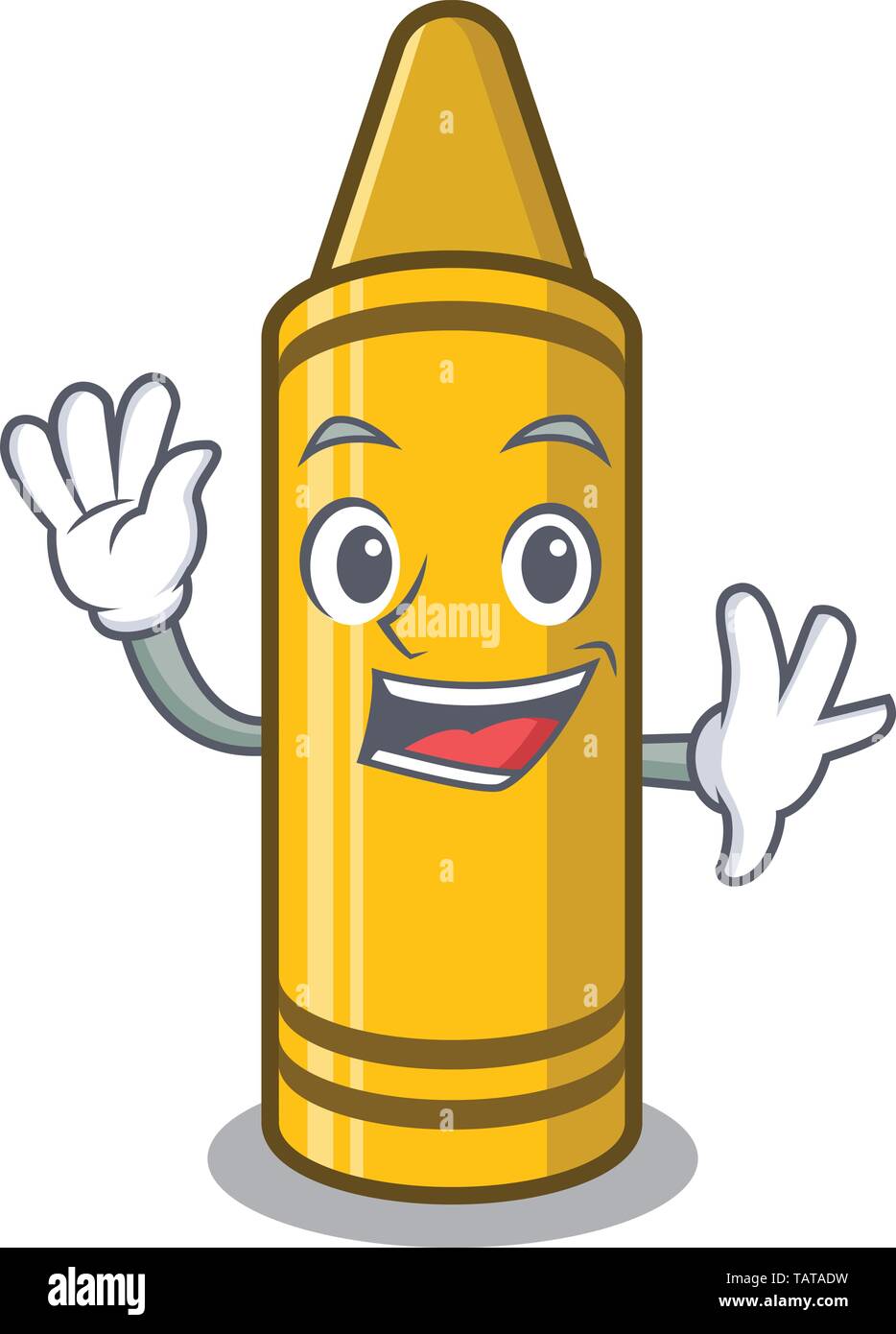 Waving yellow crayon in the cartoon shape Stock Vector Image & Art - Alamy