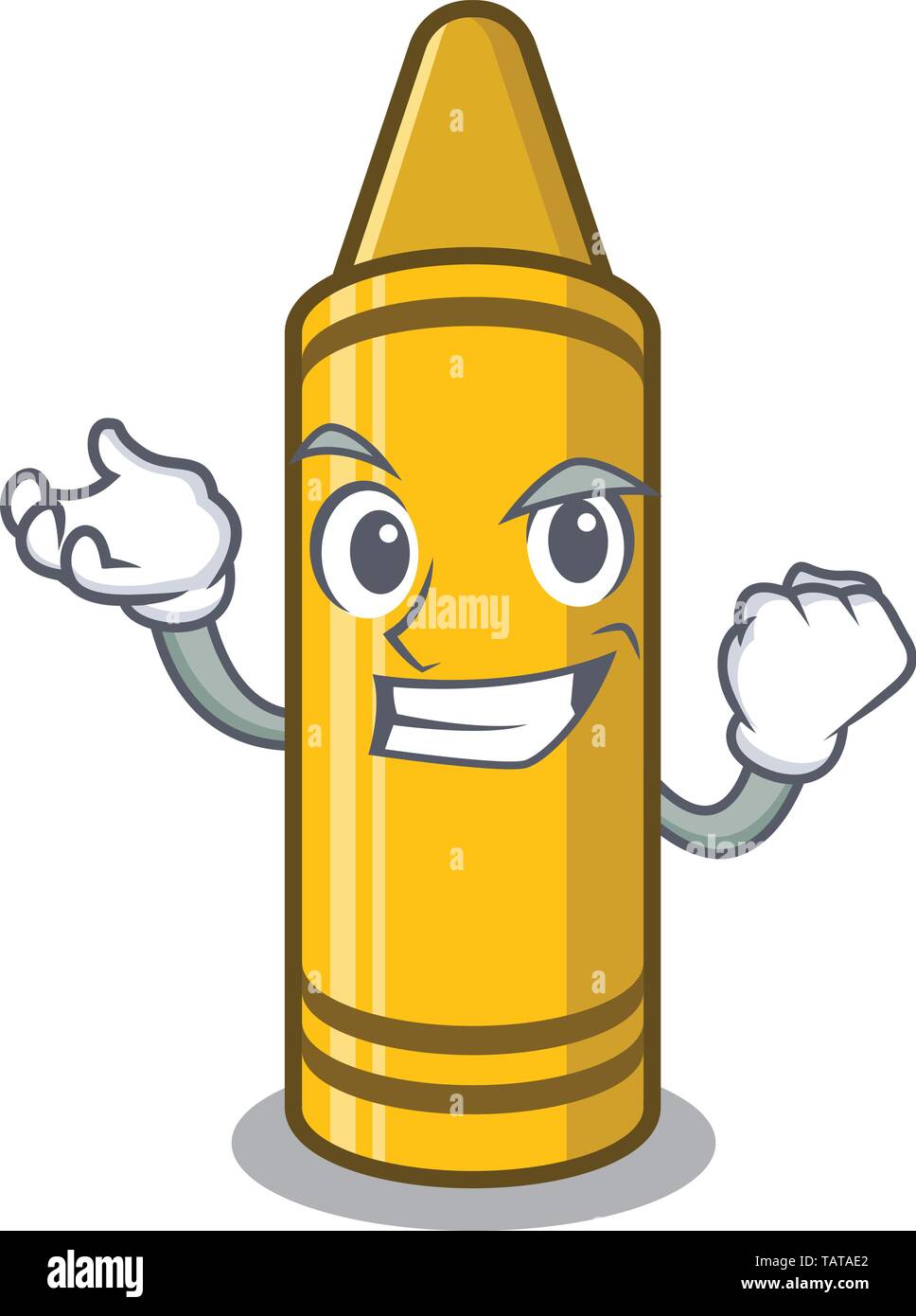 Successful yellow crayon in the cartoon shape Stock Vector Image & Art ...