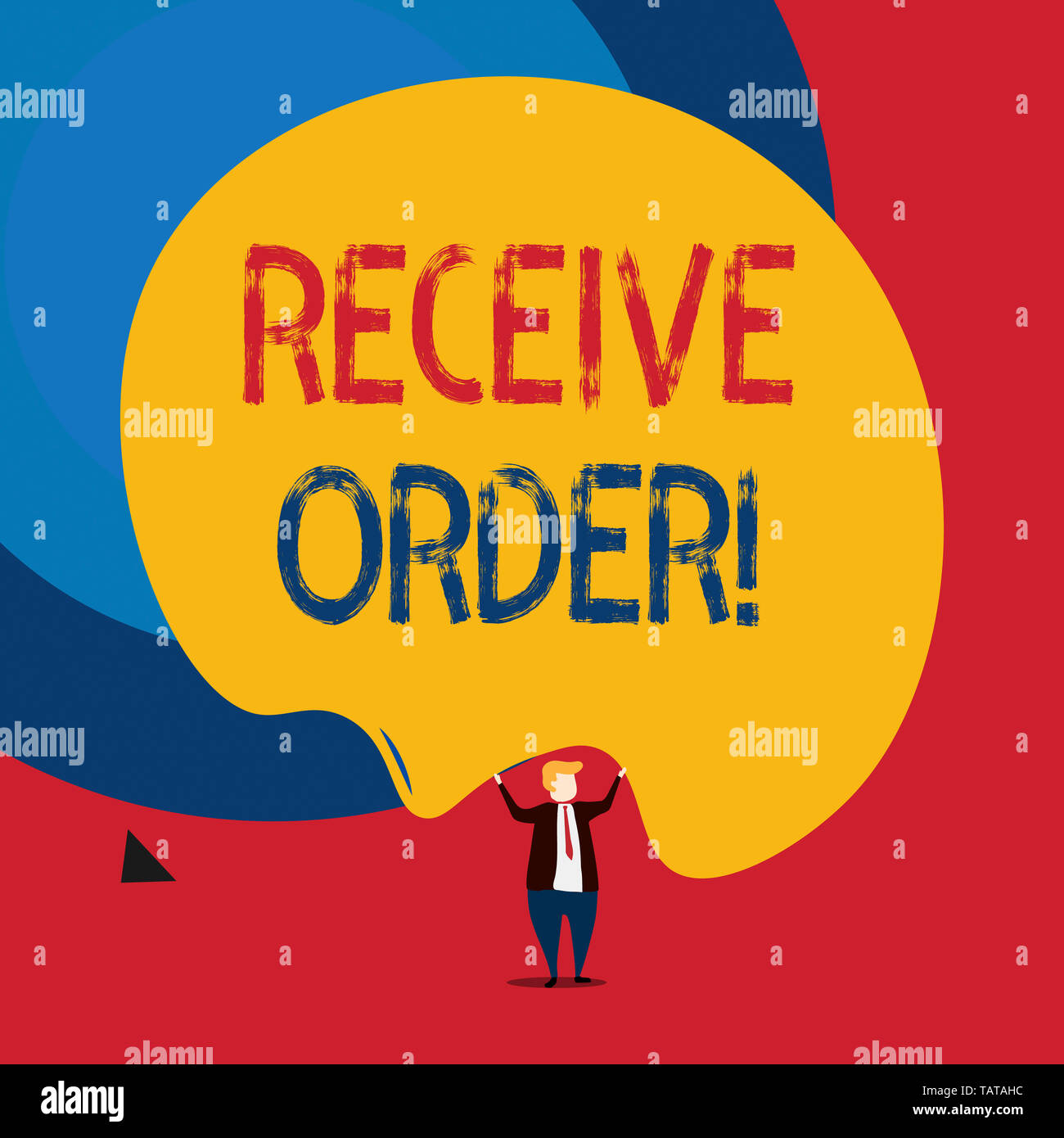 Text sign showing Receive Order. Business photo showcasing delivered ...