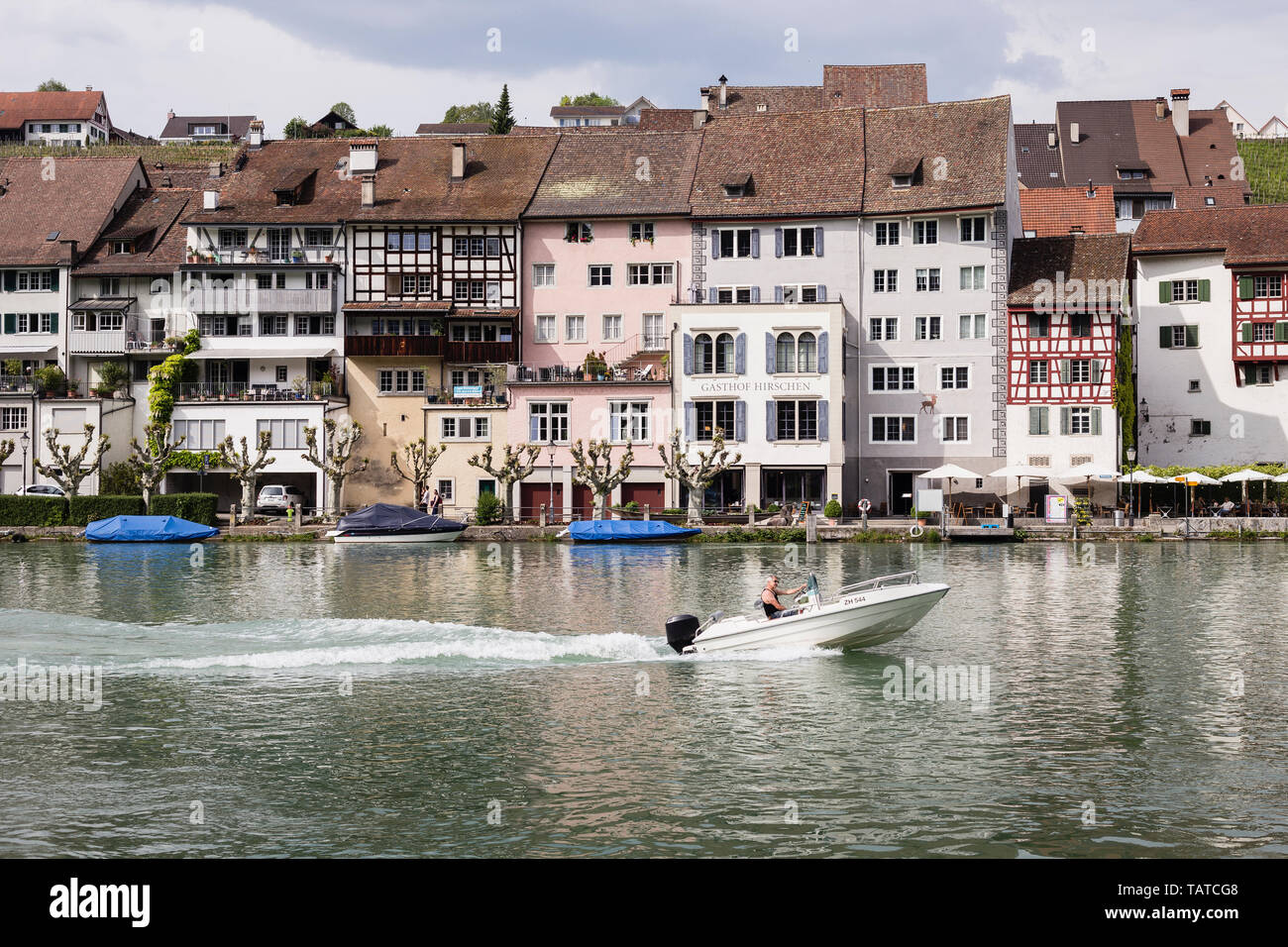 River Rhine and the town of Eglisau, Switzerland Stock Photo - Alamy