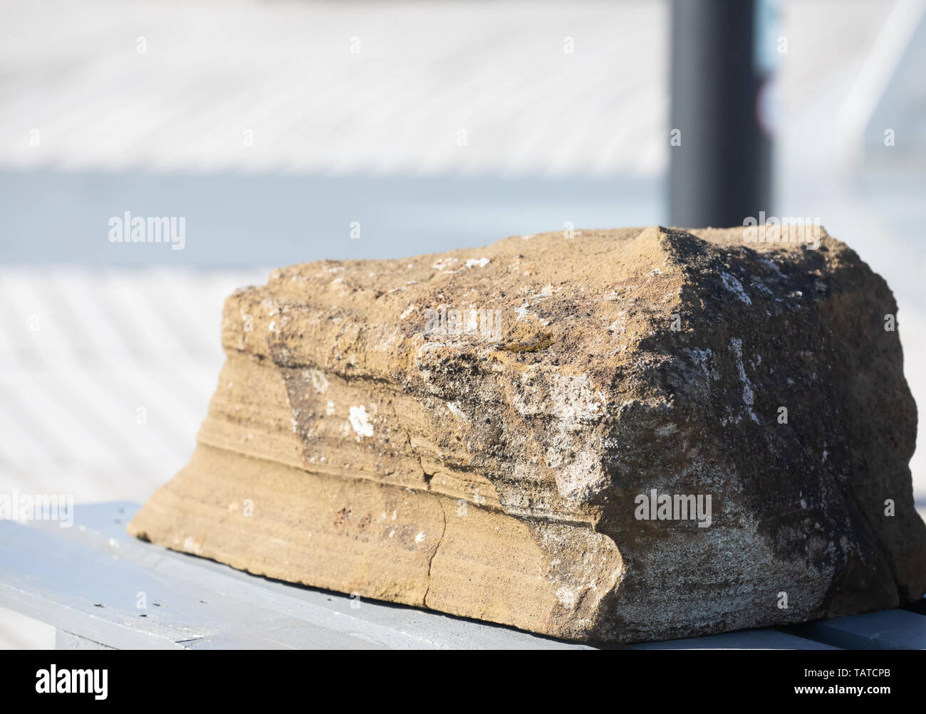 Volcanic and lava rock on show on the outside rooftop of Perlan in ...