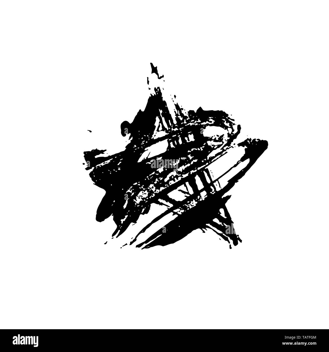 Ink vector brush stroke star. Vector illustration. Grunge texture Stock ...