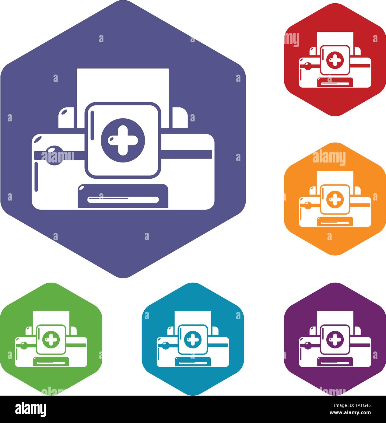 Printer repair icons vector hexahedron Stock Vector Image & Art - Alamy