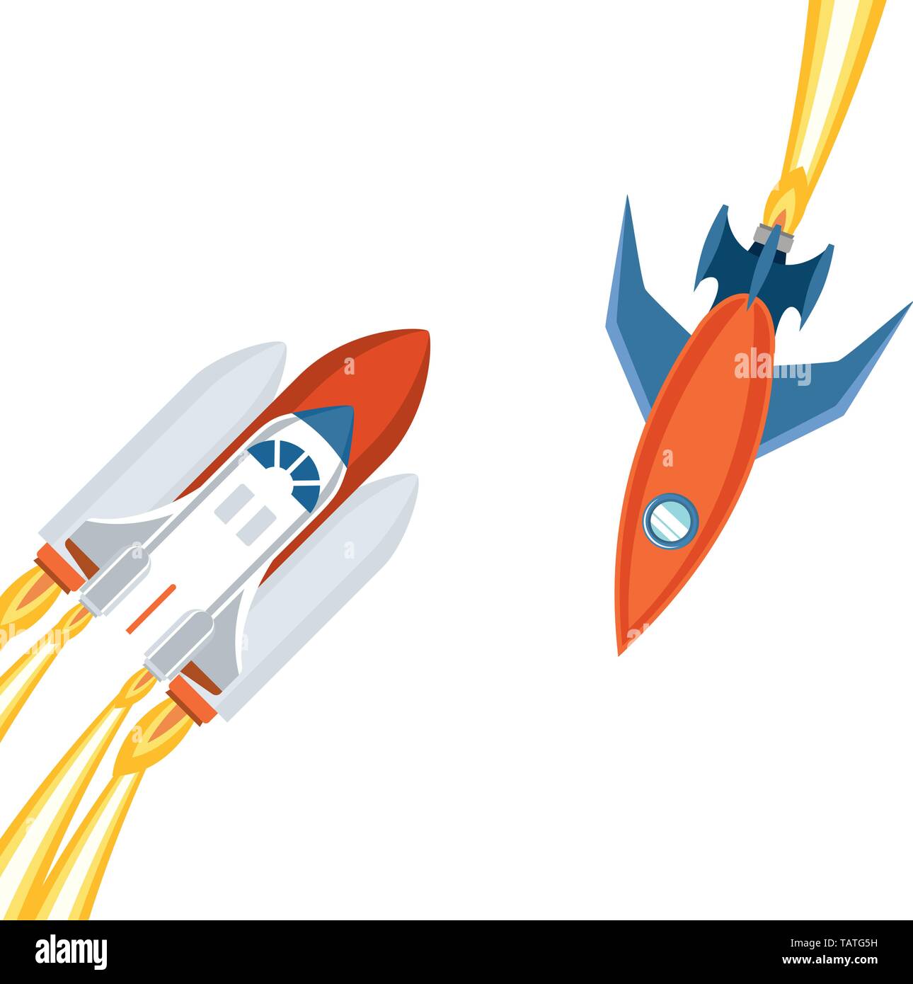 rockets taking off in white background Stock Vector Image & Art - Alamy