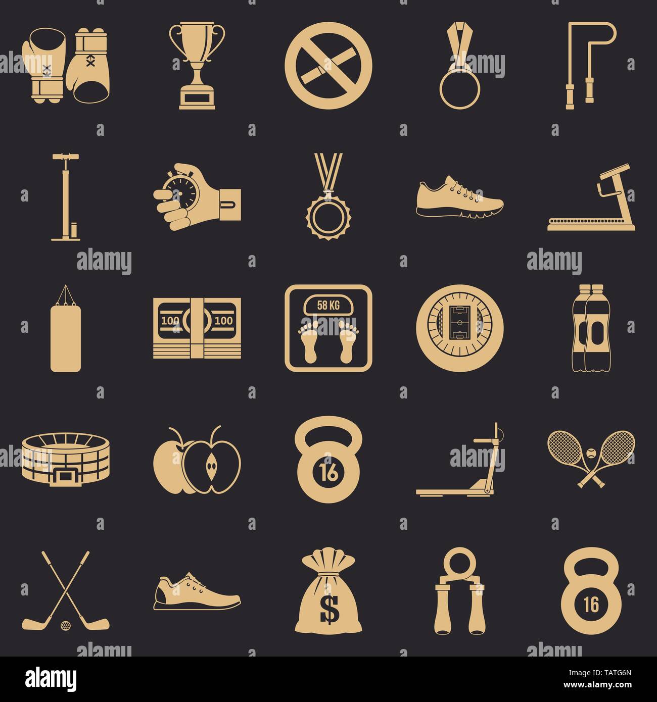 Boxing icons set, simple style Stock Vector Image & Art - Alamy