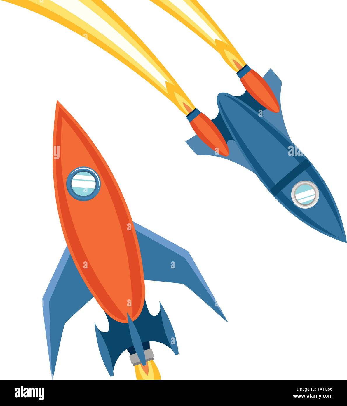 rockets taking off in white background Stock Vector Image & Art - Alamy