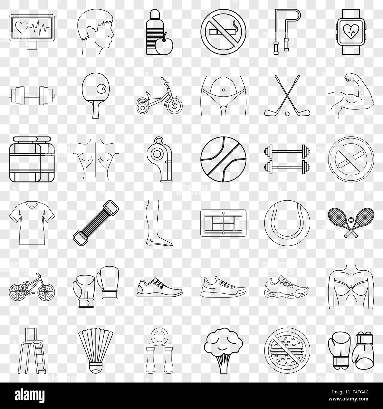 Wellness icons set, outline style Stock Vector Image & Art - Alamy