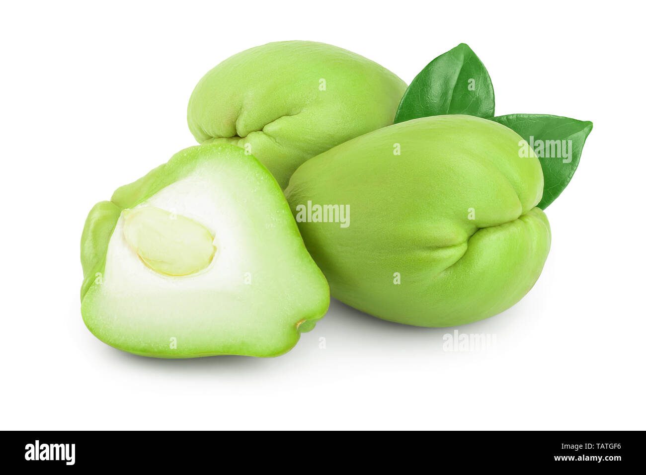 fresh Chayote vegetable isolated on white background Stock Photo - Alamy