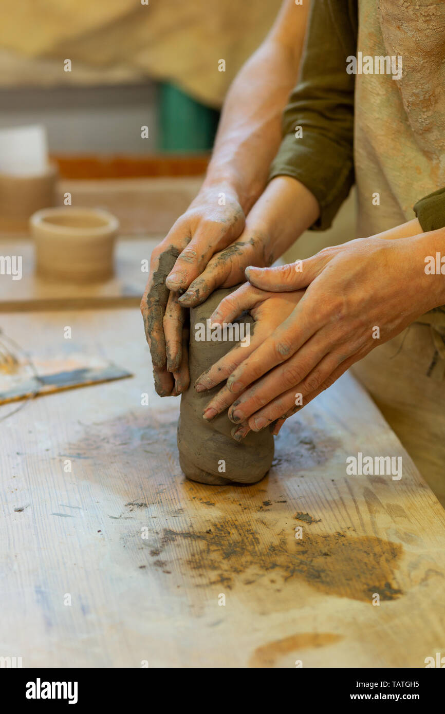 Showing their feelings. Ardent young couple having romantic masterclass ...