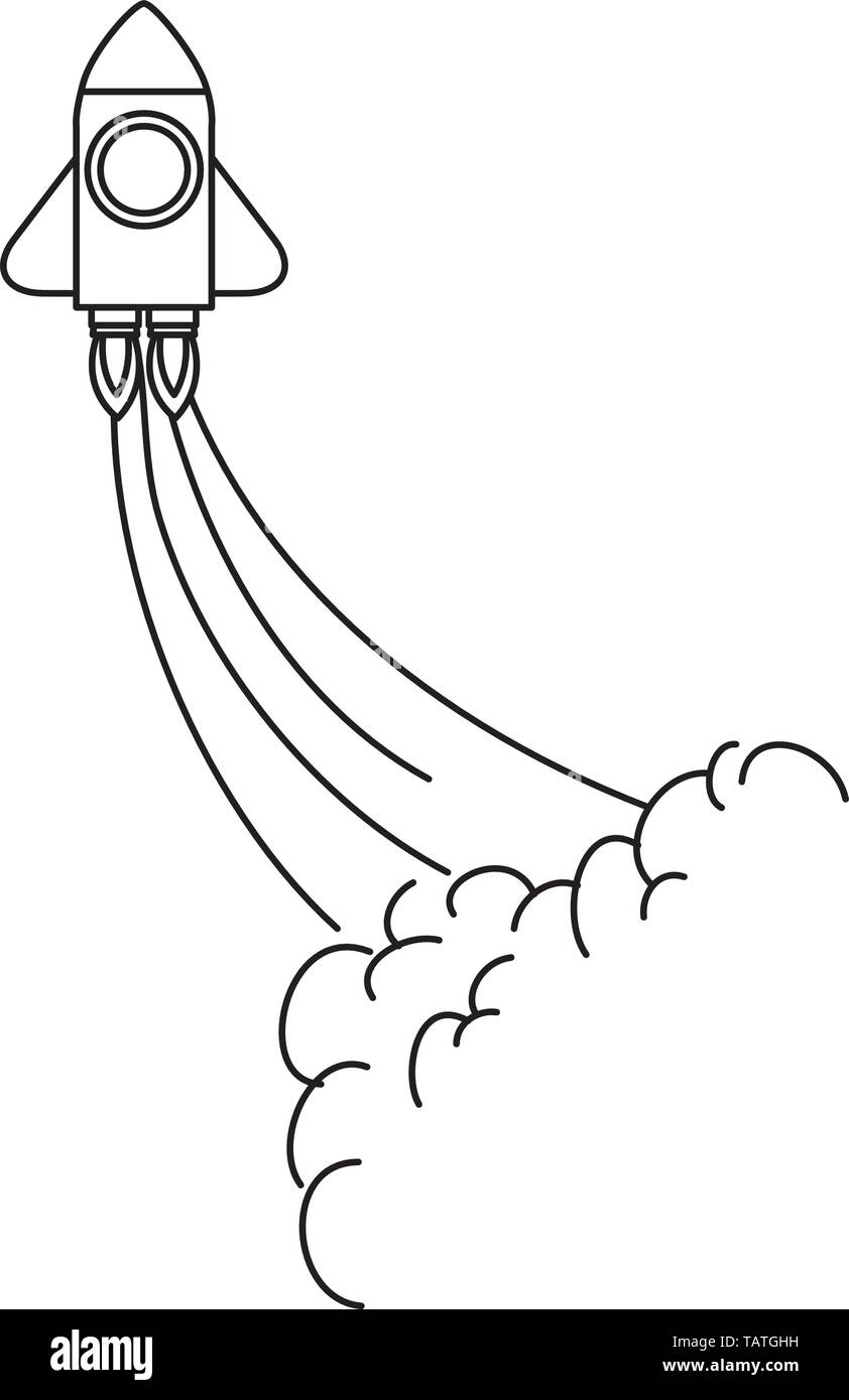 rocket taking off in white background Stock Vector Image & Art - Alamy
