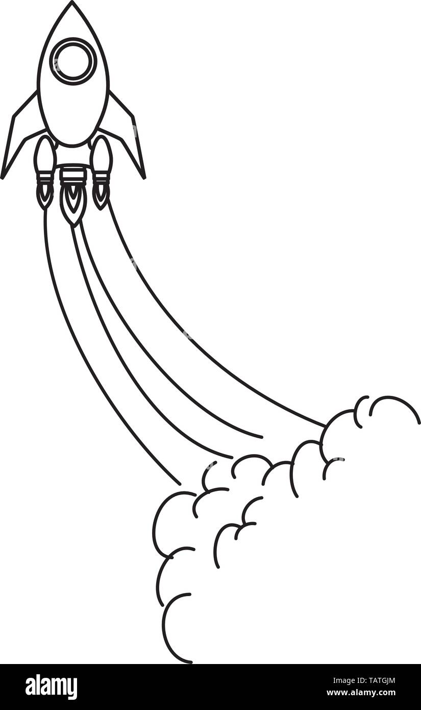 rocket taking off in white background Stock Vector Image & Art - Alamy