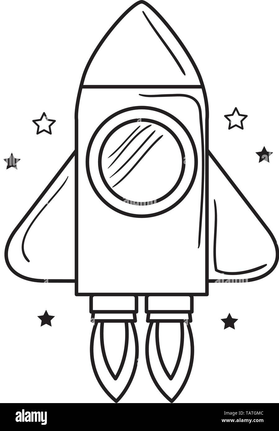 rocket flying with white background Stock Vector Image & Art - Alamy