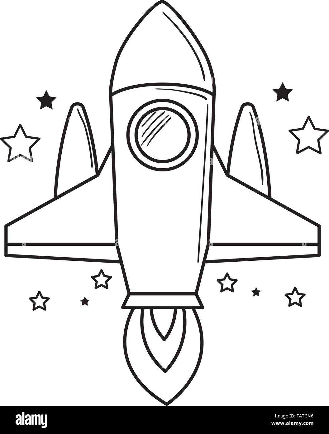 rocket flying with white background Stock Vector Image & Art - Alamy