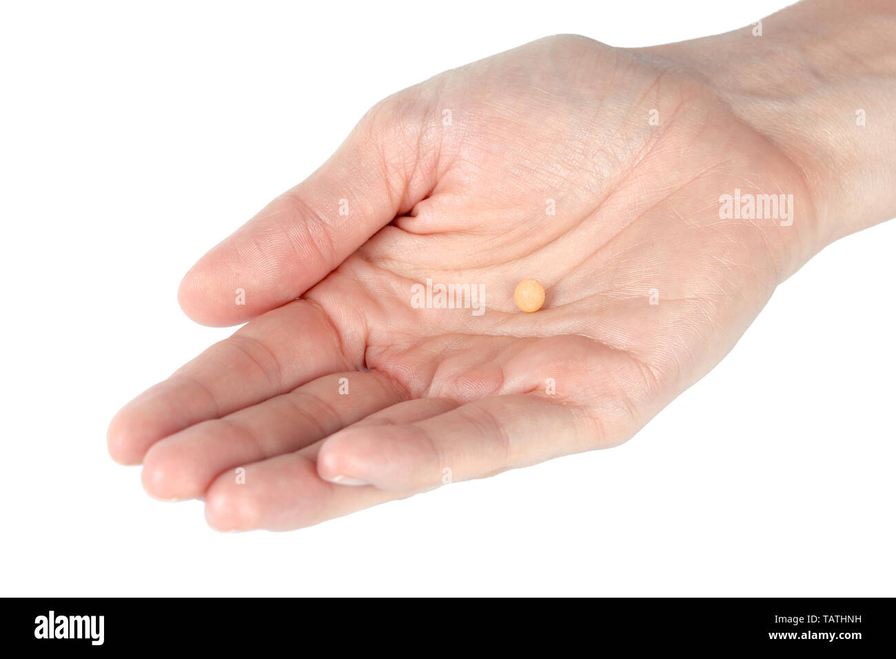 pills in woman hand Stock Photo - Alamy
