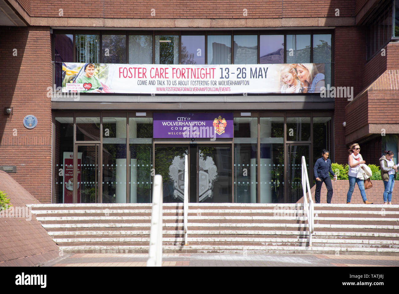 Entrance to City of Wolverhampton Council building, St Peters Square ...