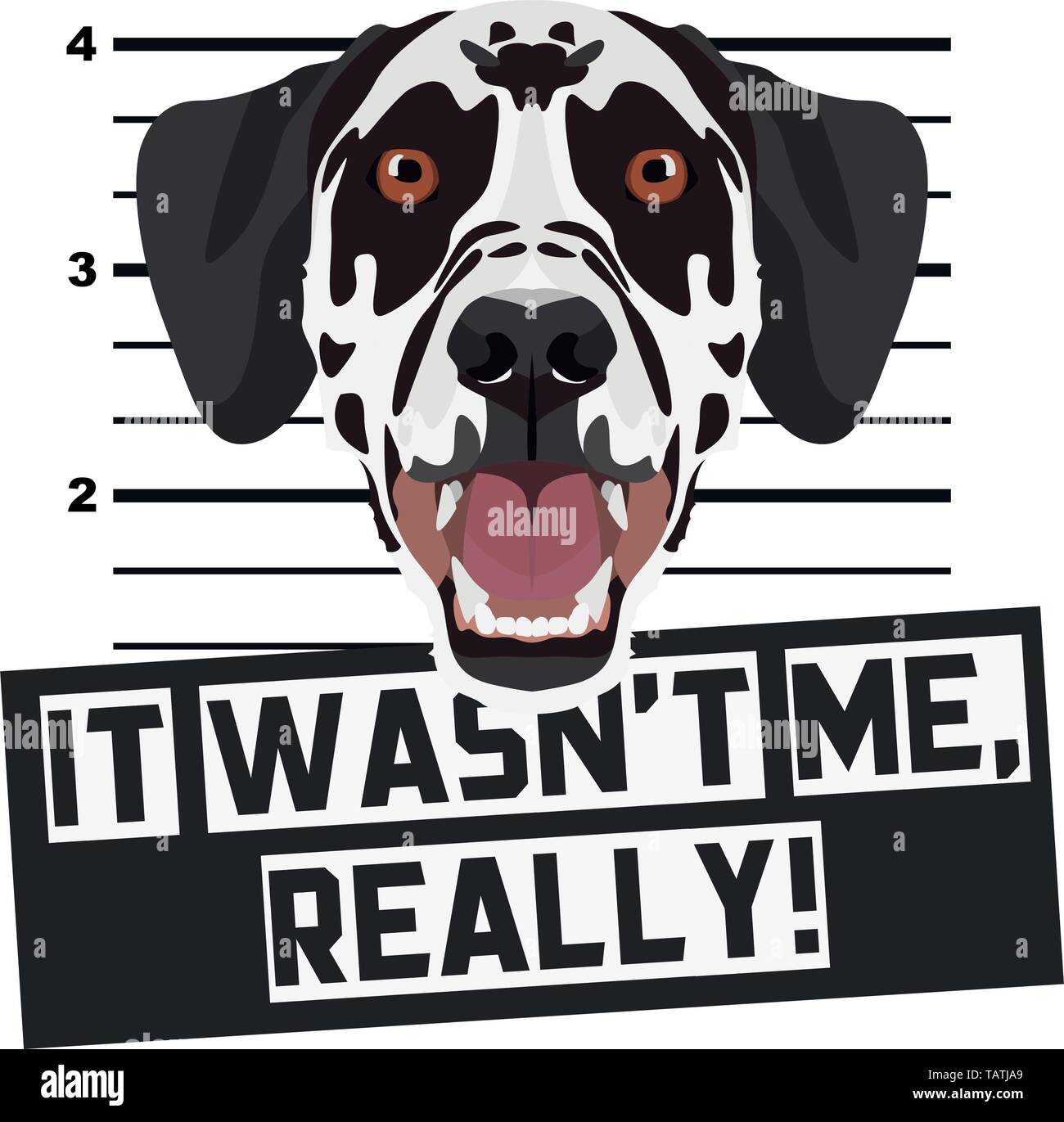 Illustration Mugshot Dalmatian - The guilty dog gets a police photo ...