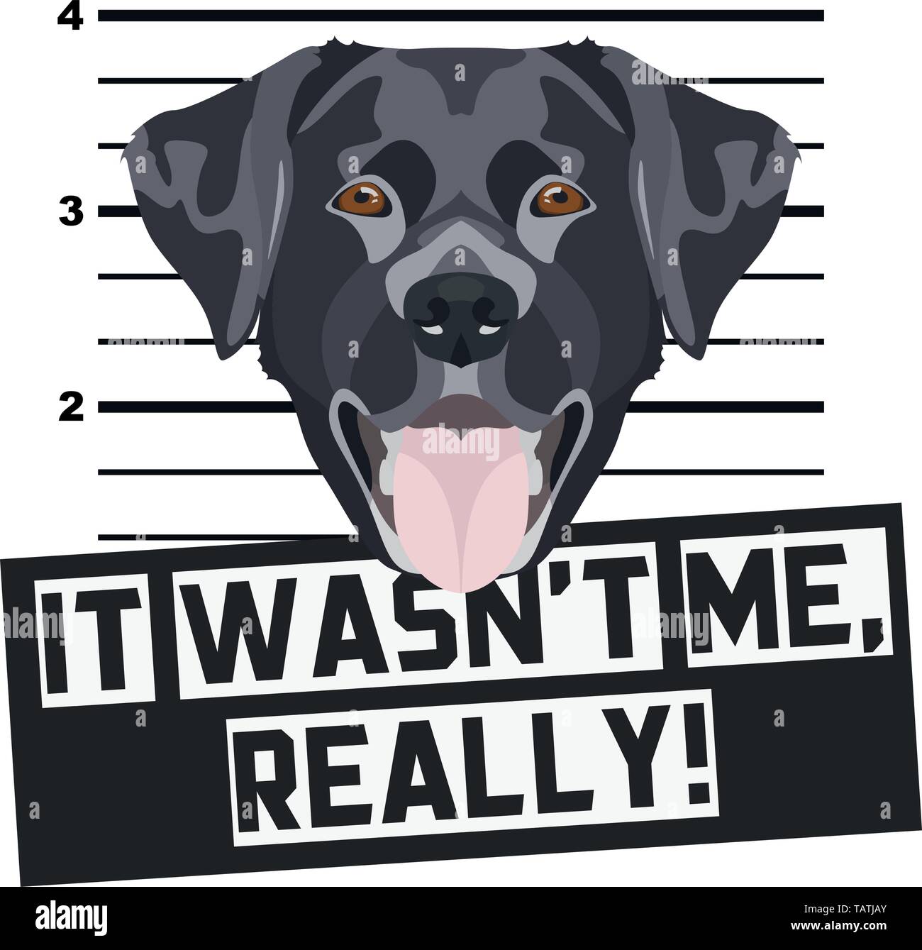 Illustration Mugshot Labrador - The guilty dog gets a police photo. Dog ...