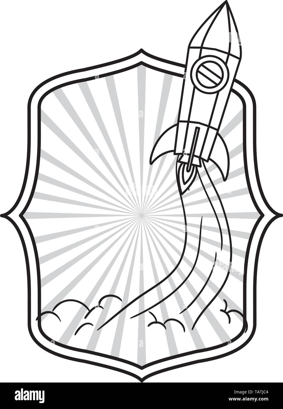 frame with rocket taking off icon Stock Vector Image & Art - Alamy
