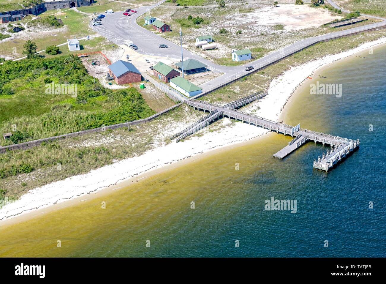 An Aerial View of Ft. Pickens along Pensacola. Beach, Florida USA Stock ...