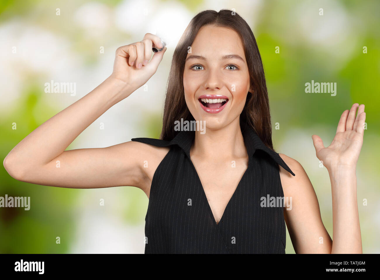 woman having a good idea Stock Photo - Alamy