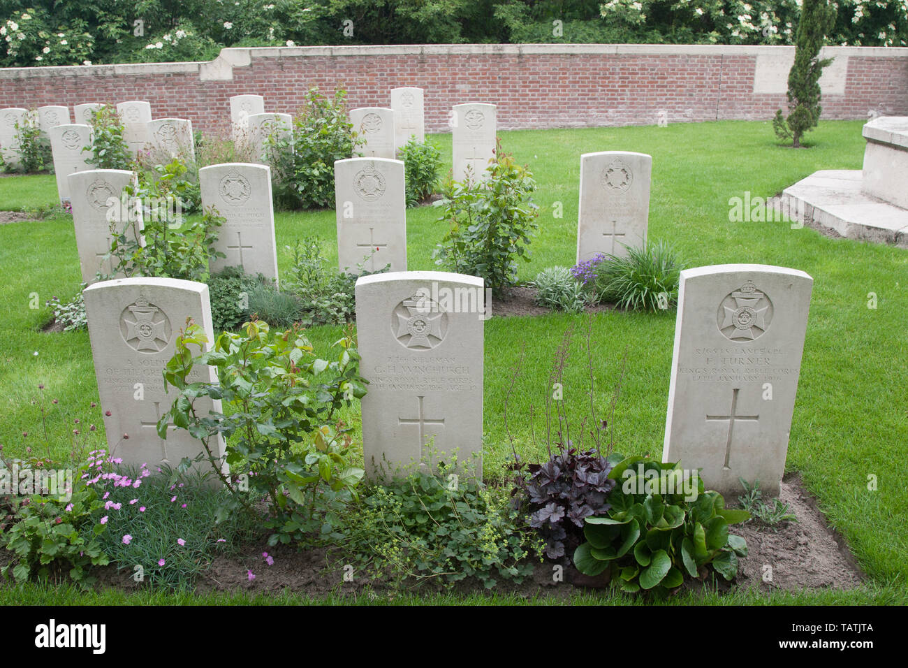 cemetery graveyard Ypres Ieper Belgium Stock Photo - Alamy