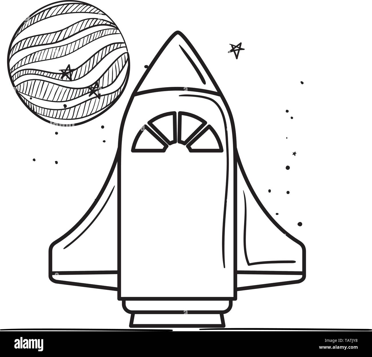 rocket flying with planet of the solar system Stock Vector Image & Art ...