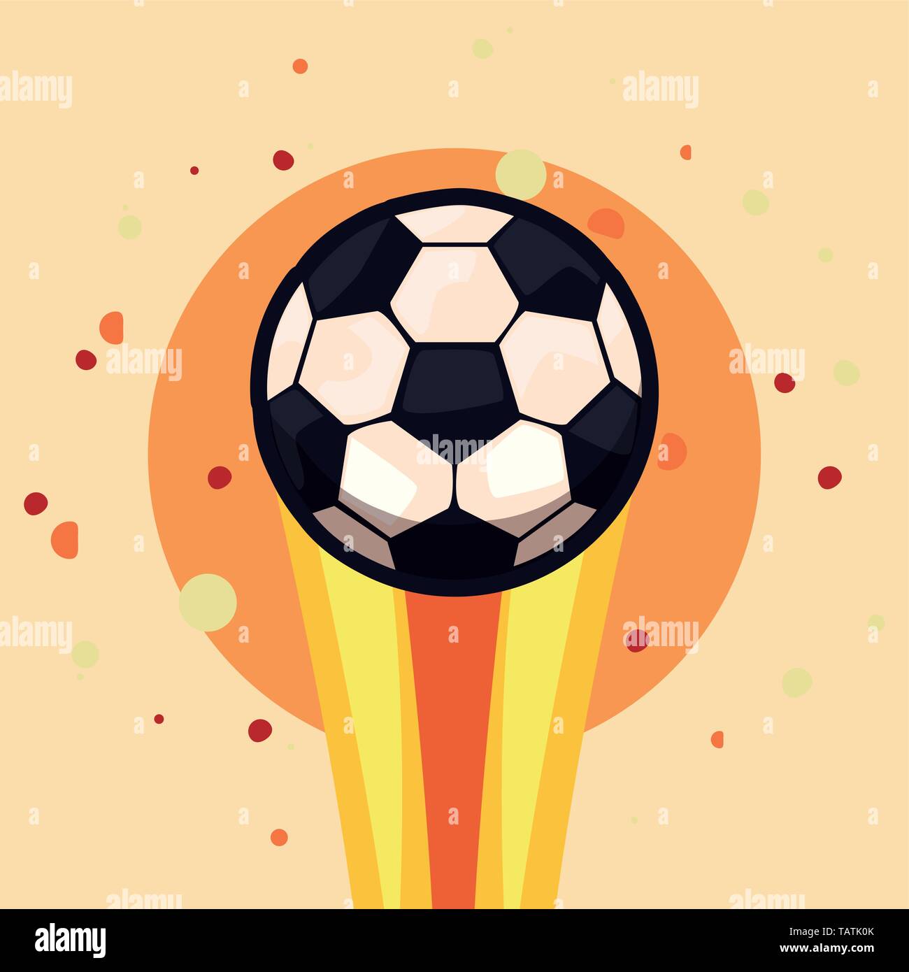 flying football ball sport dotted background vector illustration design ...