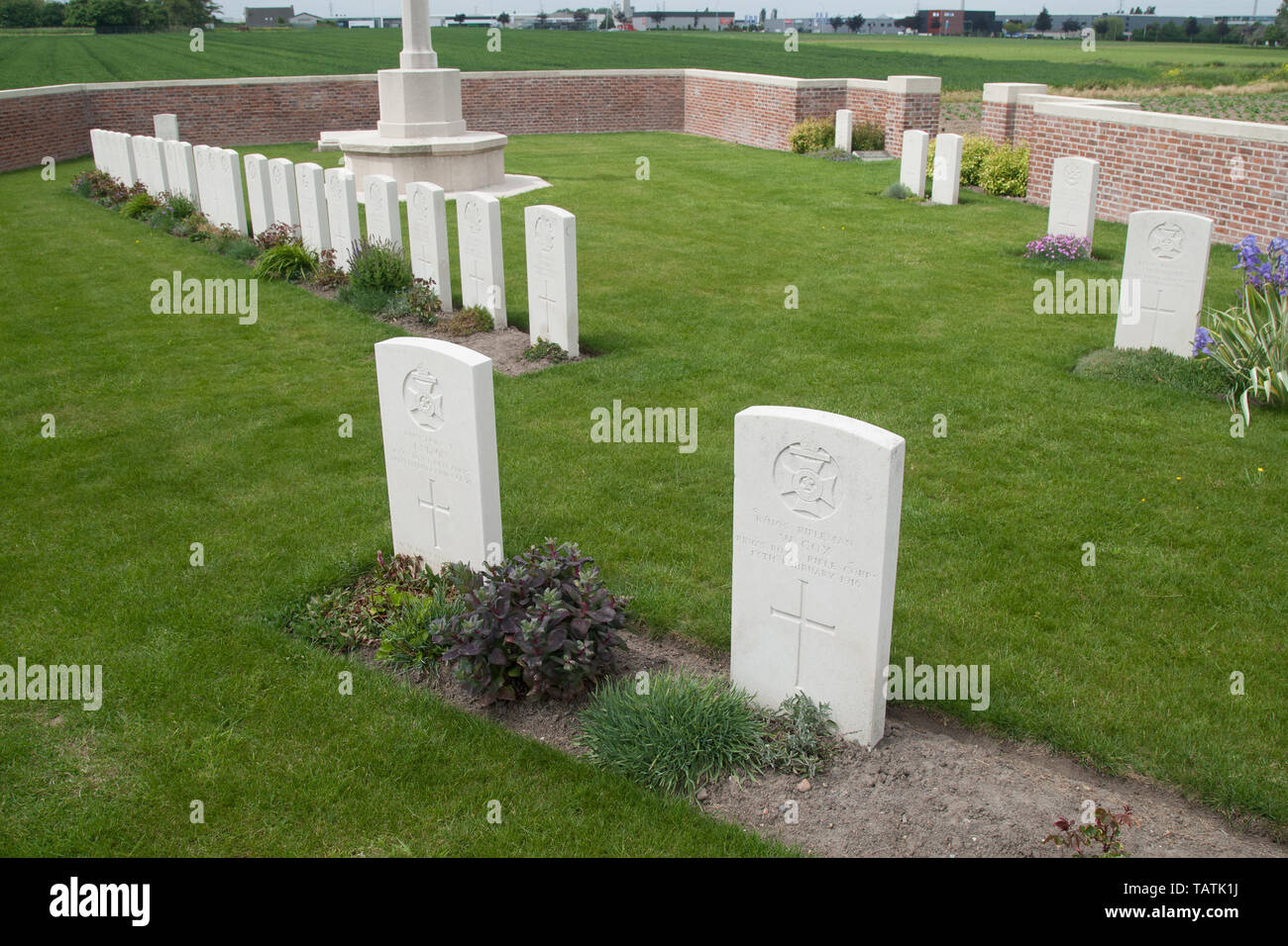 cemetery graveyard Ypres Ieper Belgium Stock Photo - Alamy