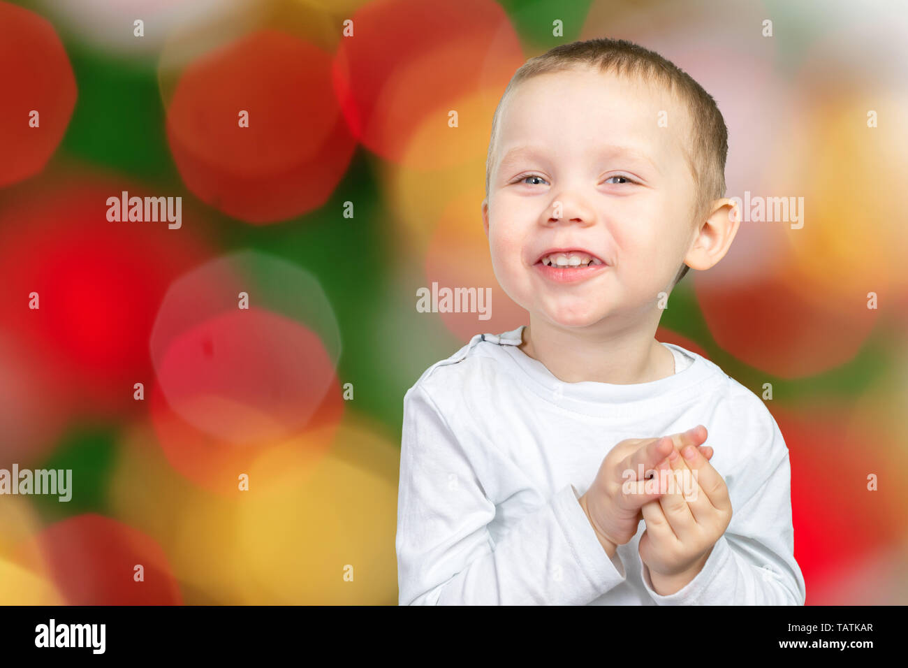 Child expressing surprise and happiness Stock Photo - Alamy