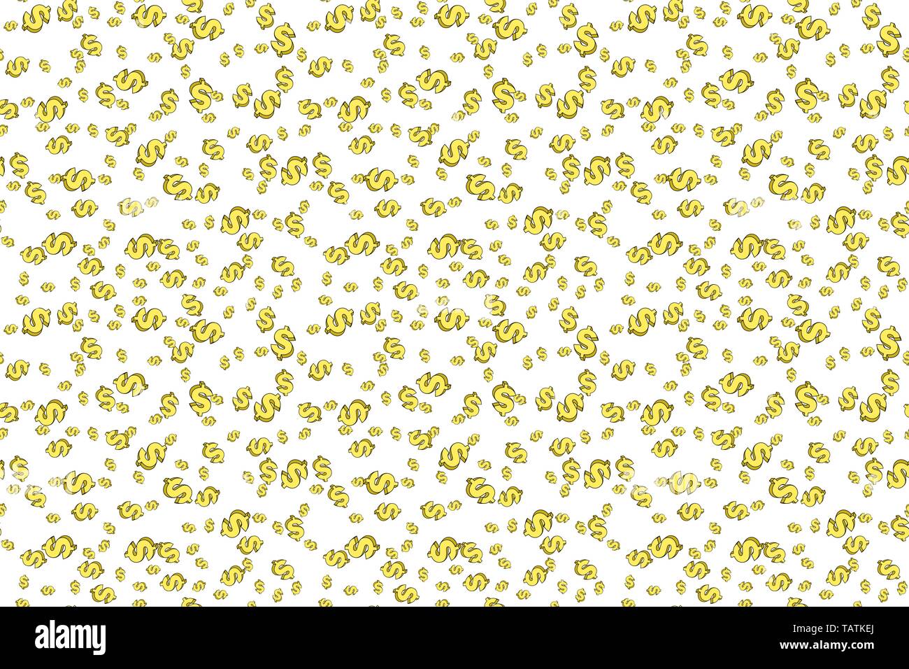 American dollar currency. Money fall seamless pattern. vector ...
