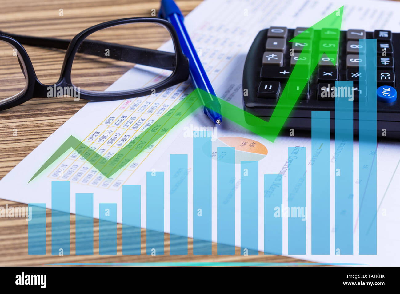 Graphs and Calculator Stock Photo - Alamy
