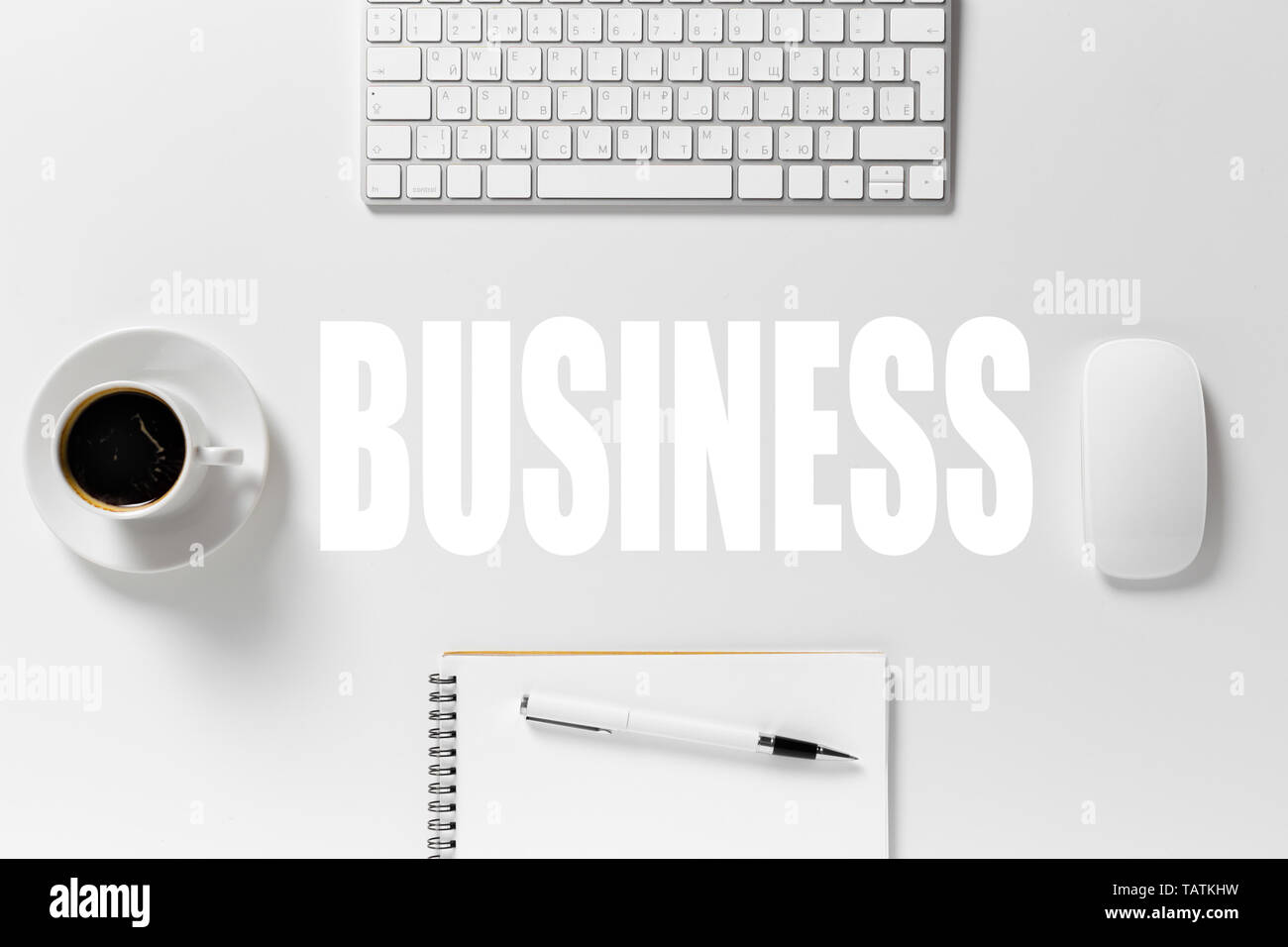 Office desk, top view Stock Photo - Alamy