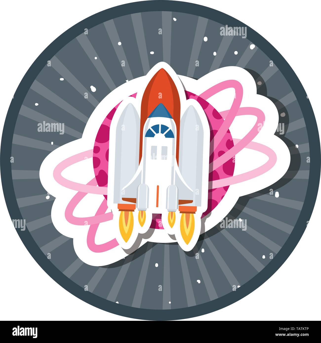 frame with rocket flying and planets of the solar system Stock Vector ...